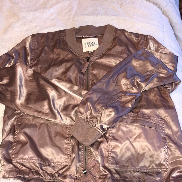 Thread & Supply | Jackets & Coats | Thread Supply Rose Pink Satin ...